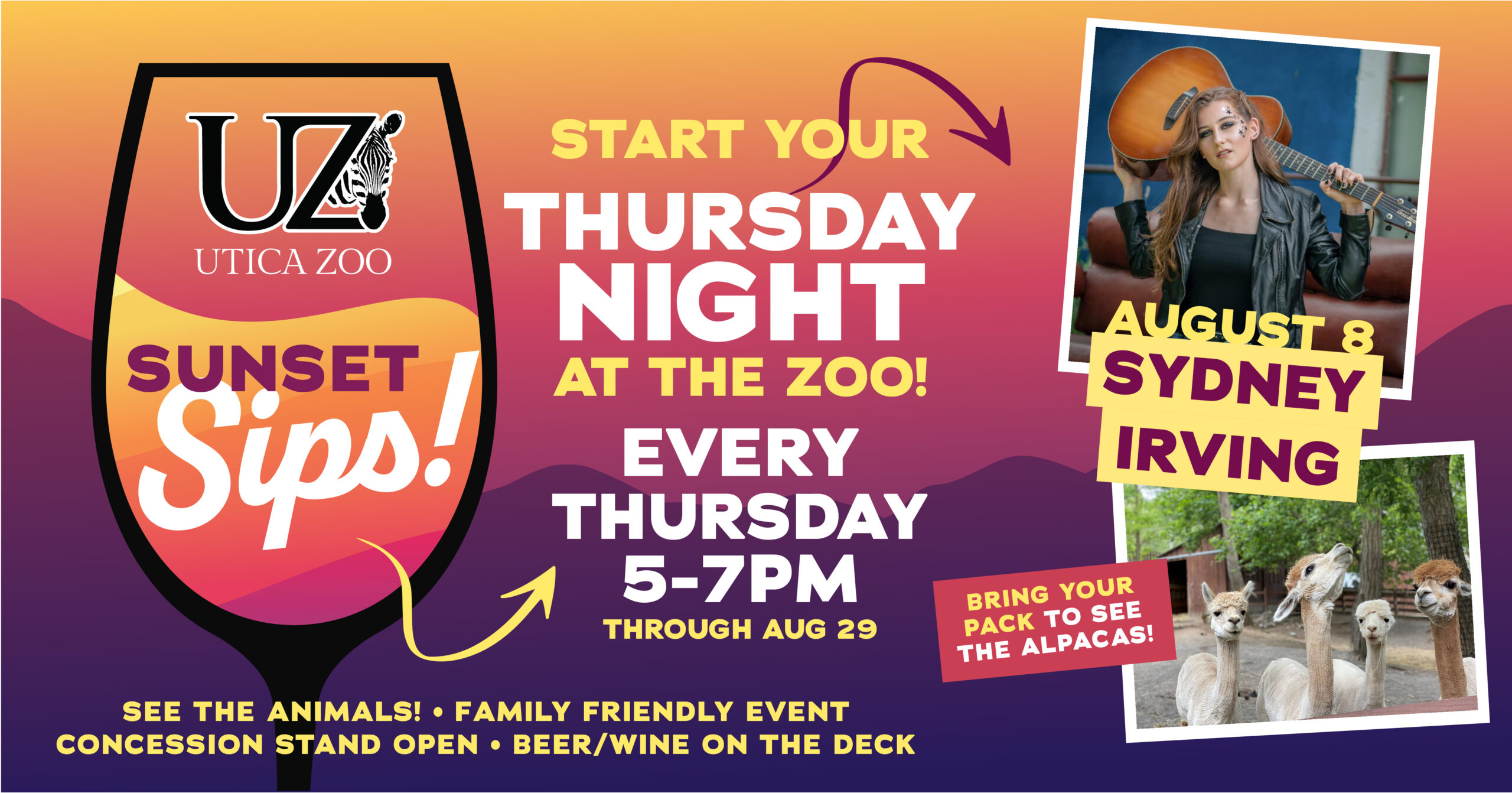 2024 Sunset Sips FB Template-August 8 – Utica Zoo